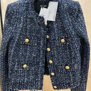 Balmain | Jackets & Coats | Balmain Metallic Boucle Tweed Jacket | Poshmark